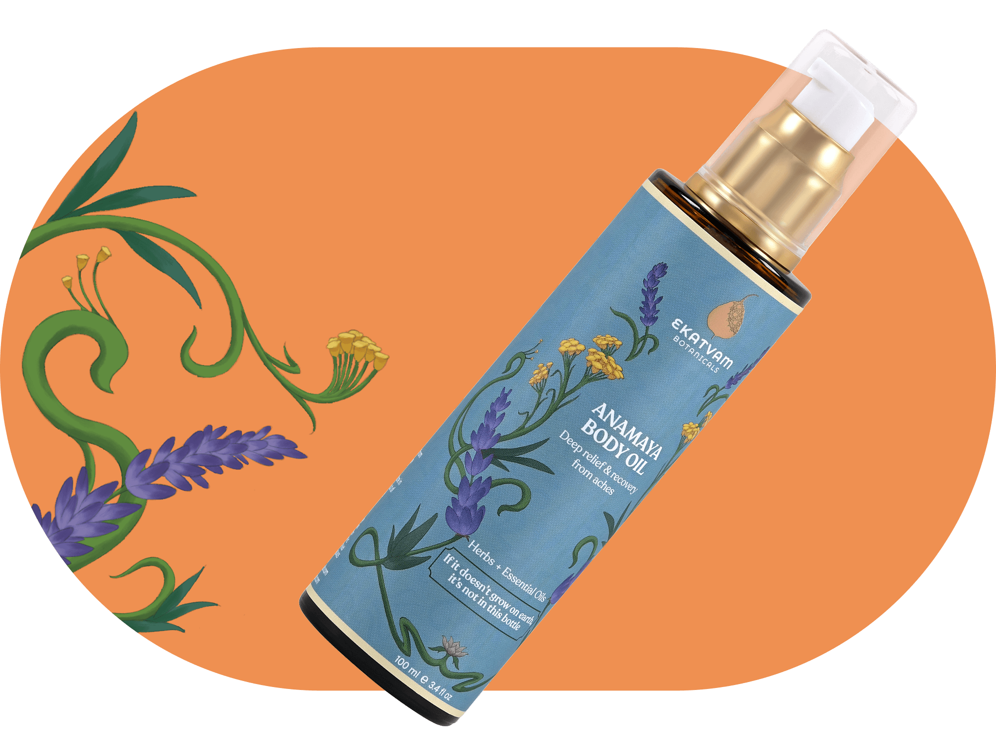 Anamaya Body Oil use guide - relief from pain & stiffness | Ekatvam